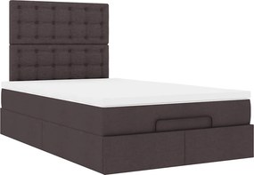 Osmanský rám postele s matrací tmavě hnědá 120x190cm textil 3313309