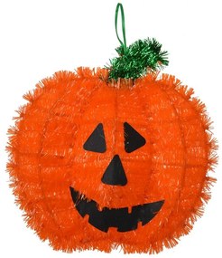 Oranžová plastová nástěnná Halloween dekorace dýně - 27*3*26 cm