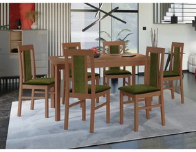 Rozkládací stůl se 6 židlemi - AL34, Barva dřeva: olše, Potah: Zetta 297