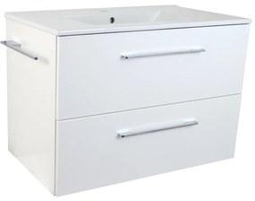 Comodo Koupelnová skříňka s keramickým umyvadlem Navira W 80 - bílá