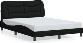 Rám postele s LED bez matrace Hvar černý 140x190 cm Látka 3213699