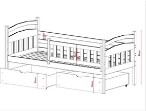 Legno Dětská postel Terezka šedá Rozměr (cm): 90x200