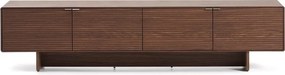 Tmavě hnědý TV stolek v dekoru ořechu 200x46x40 cm Norlen – Kave Home