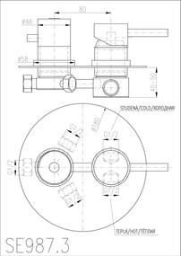 Slezák - RAV Vanová/sprchová baterie 3-cestná s podomítkovým tělesem SEINA - SE987.3MGL, Metal grey lesk