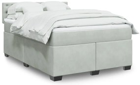 Box spring postel s matrací světle šedá 140x190 cm samet 3286318
