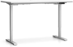PLAN Výškově nastavitelný stůl SINGLE LAYERS, 160x80 cm, 2 motory, bílá/šedá