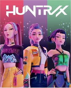 Dětská coral fleece deka KPop Demon Hunters - HUNTR/X - motiv Trio - 130x160 cm