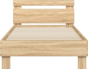 vidaXL Rám postele s čelem 75 x 190 cm kompozitní dřevo [838570] Barva: Betonová šedá