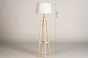 Stojací designová lampa Paola Bianco and Natur Wood