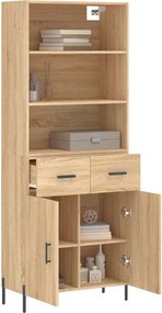Skříň highboard dub sonoma 69,5 x 34 x 180 cm kompozitní dřevo 3200524