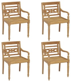 Židle Batavia 4 ks masivní teakové dřevo,  3073292