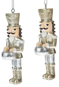 Louskáček figurka s bubínkem zlatá 10x3,5cm