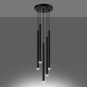 Sollux Lighting Závěsné svítidlo PASTELO 5P černé