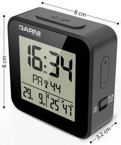 GARNI technology Digitální budík s měřením vnitřní teploty a rel. vlhkosti GARNI 138B