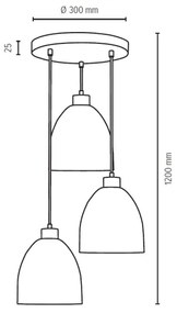 Spot-Light 1450376 - Lustr na lanku AURA 3xE27/60W/230V