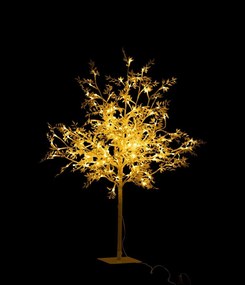 Dekorace stříbrný svítící stromeček Tree leaves silver M - Ø 60*100 cm