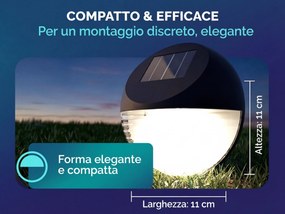 Monzana Sada nástěnných LED solárních světel 6 ks – Ø11 cm, bílé