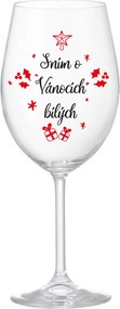 SNÍM O VÁNOCÍCH BÍLÝCH - čirá sklenice na víno 350 ml