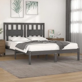 Rám postele šedý masivní borovice 180 x 200 cm Super King,  3103950