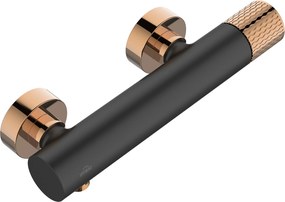 Invena Moonlight, nástěnná sprchová baterie 150 mm, černá-růžové zlato, INV-BN-77-014-V