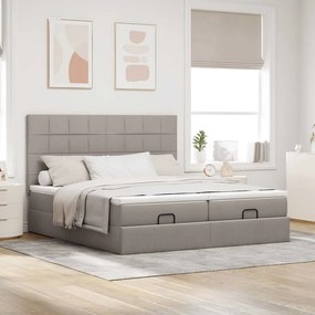 Osmanský rám postele s matracíes taupe 200x200cm textil 3314552