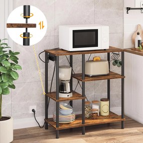 Kuchyňský regál Vasagle Vitas 80 cm se zásuvkami hnědý/černý