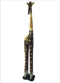 Axin Trading s.r.o. Dřevěná žirafa afrika černá 80 cm