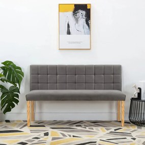 Lavice 140 cm šedá samet 288576