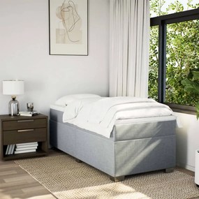 Box spring postel s matrací světle šedá 80 x 200 cm textil 3285088