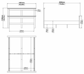 Tvilum Postel Provence 802 140x190 šedá