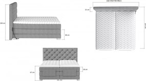 Kontinentální postel CARLINO boxspring s elektrickým polohováním 200x180, zelená (kronos 19)