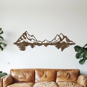dřevo života Dřevěné hory s vodou na zeď Rozměry (cm): 40x11, Barevný vzor: Ořech