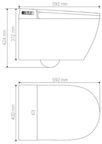 BATH DELUXE 21-040-02-11-00-Závěsné WC s bidetem TISVILDELEJE 1600W/230V bílá+DO