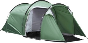 Outsunny Rodinný Tunelový Stan pro 2-3 Osoby Skládací Voděodolný 2000+ mm UV Odolný 20+ Lehký s Vchodem a 4 Ročními Obdobími na Kempování, Turistiku a