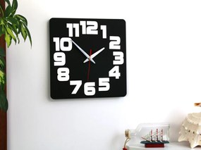 M.Clock Nástěnné hodiny styl a design 30x30cm černé