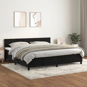 Box spring postel s matrací černá 200x200 cm samet,  3141325