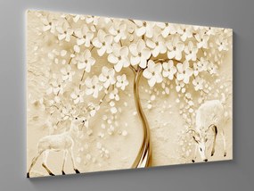 Liox Obraz zlatý kvetoucí strom Rozměr: 90 x 60 cm