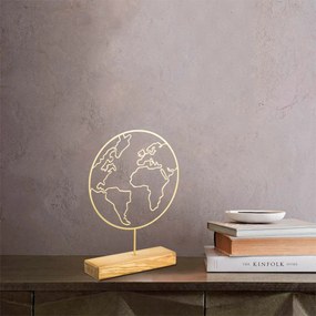 Kovová dekorace World 40 cm zlatá