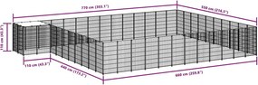 Psí kotec černý 37,51 m² ocel 3082242