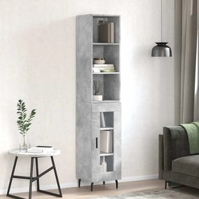 vidaXL Skříň highboard 34,5 x 34 x 180 cm kompozitní dřevo [3189915] Barva: Betonová šedá