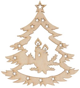 Dřevěná vánoční ozdoba dekorace stromeček svíčky galanteriadrew