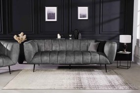 Designová sedačka Nikolai 225 cm šedý samet