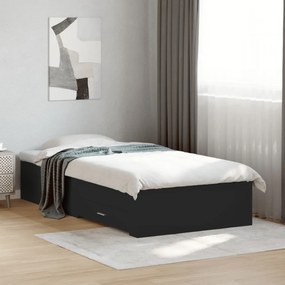 Rám postele se zásuvkami černý 75 x 190 cm kompozitní dřevo 3280441