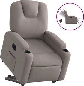 Elektrické zvedací polohovací křeslo taupe textil 3204400