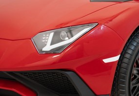 Ramiz Elektrické autíčko Lamborghini Aventador SV pro 2 děti červené + dálkové ovládání 2,4 GHz + EVA pěna + LED audio