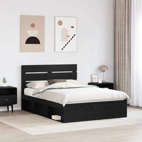 Rám postele s čelo Černá 150 x 200 cm Masivní borové dřevo 3411729
