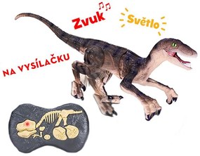 Wiky R/C dinosaurus 45 cm hnědý 2,4GHz se světlem a zvukem