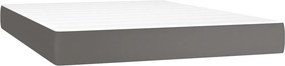 Box spring postel s matrací šedá 140 x 190 cm umělá kůže 3141123