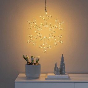 LED dekorativní světlo stříbrná sněhová vločka