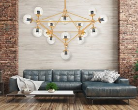 Toolight - Stropní závěsné svítidlo 15xE27 APP267-15C, zlatá, OSW-00647